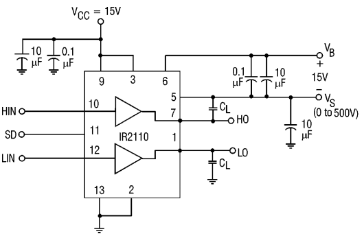 IR2110 Driver IC: Equivalent, Pinout and Test Circuit