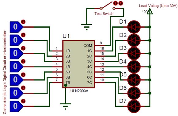ULN2003A Semiconductor 500mA 16-DIP: Pinout, Datasheet, and ULN2003A VS ...