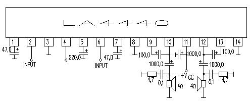 LA4440 Power Amplifier: 6W 2-Channel Amplifier, Pinout and Circuit ...