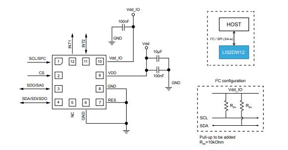 LIS2DW12TR Motion Sensor: Datasheet, Pinout, Application Hint