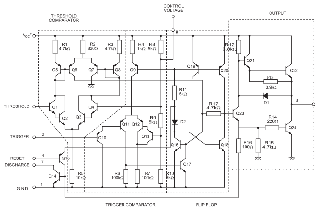 NE555N Timer: Pinout, Datasheet, and Schematic Diagram
