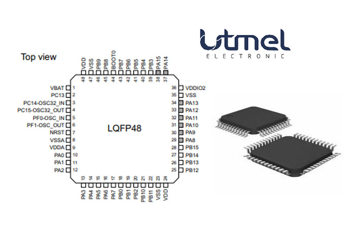 STM32F072CBT6 Microcontroller: 40μA,48-LQFP, Pinout and Features