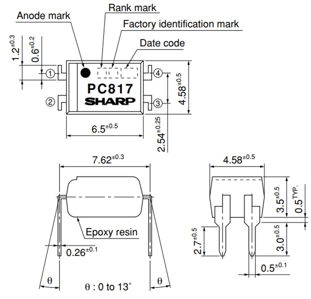 PC817 optocoupler: Datasheet, Circuit and Equivalents