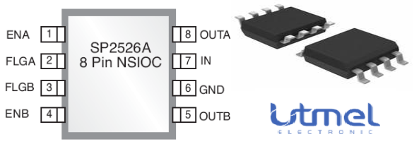 SP2526A USB Power Distribution Switch: Pinout, Equivalent and Datasheet