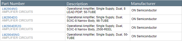 LM2904N Operational Amplifier: Datasheet, Pinout, and Circuit
