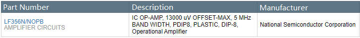 LF356N Operational Amplifier: Pinout, Datasheet, and Circuits