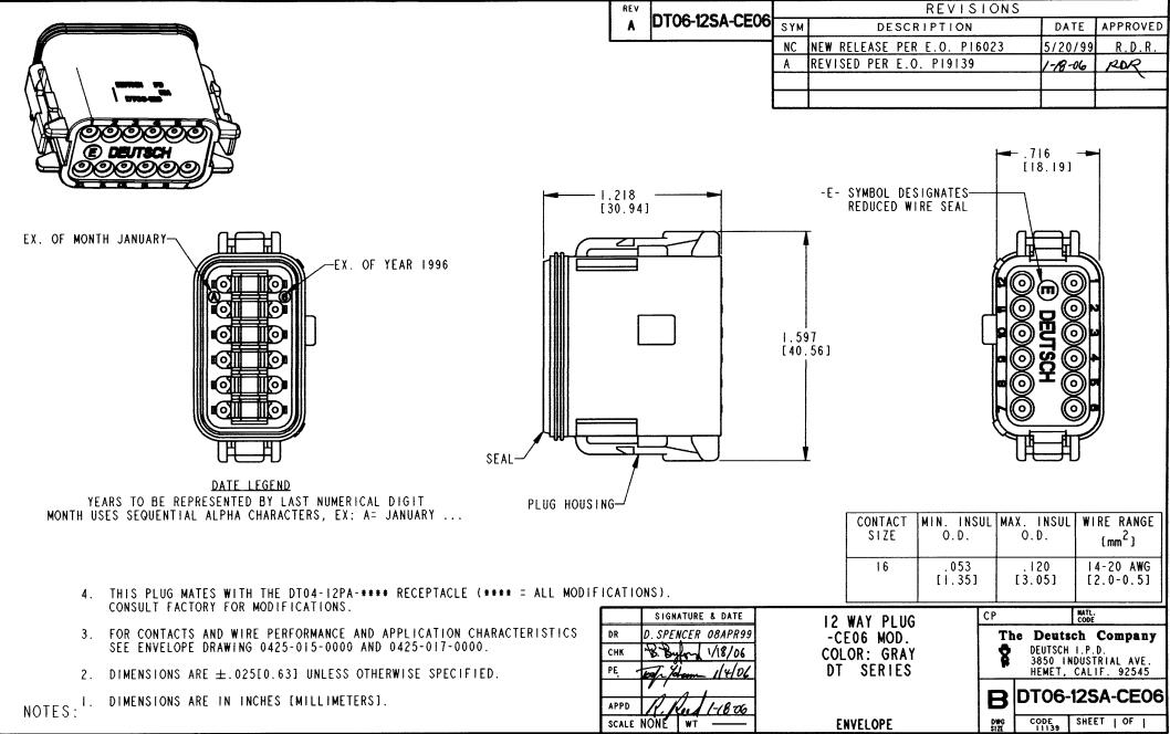 DT06-12SA DC Connector 12 PIN FEMALE CONNECTOR[FAQ]：Datasheet, Features, and Equivalents