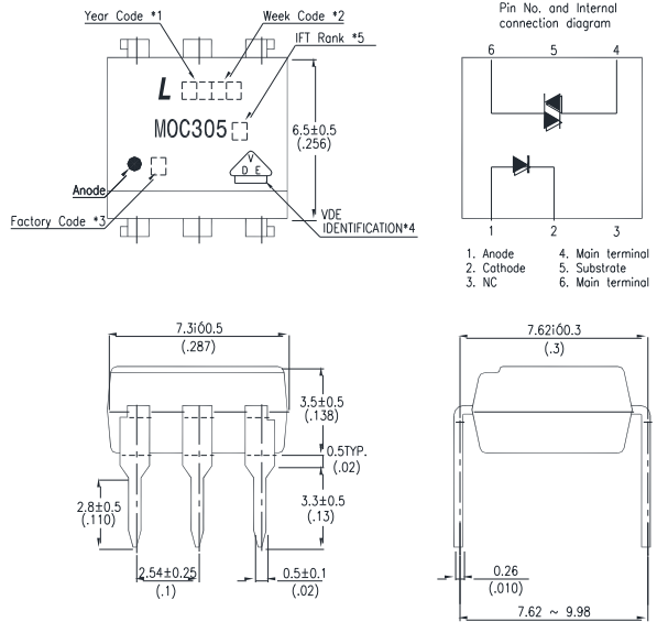 MOC3052 Photocoupler: Datasheet, Alternatives and Pinout