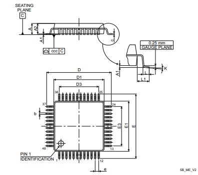 STM32F072CBT6 Microcontroller: 40μA,48-LQFP, Pinout and Features
