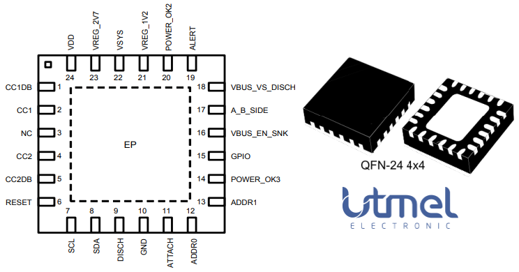 STUSB4500 USB PD Controller: Pinout, Features and Datasheet