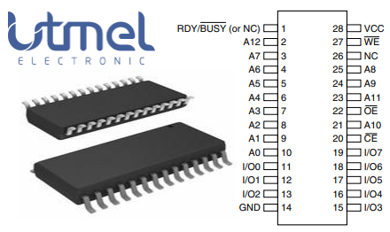 AT28C64 64K Parallel EEPROM: Pinout, Equivalent and Datasheet