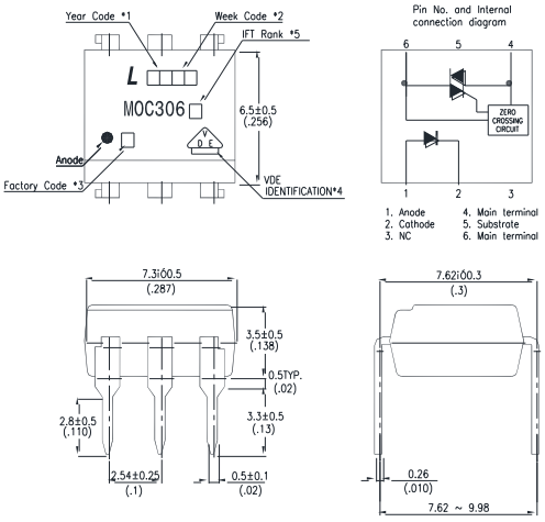 MOC3063 Zero-Cross Optoisolator: Equivalent, Datasheet and MOC3063 vs. MOC3042