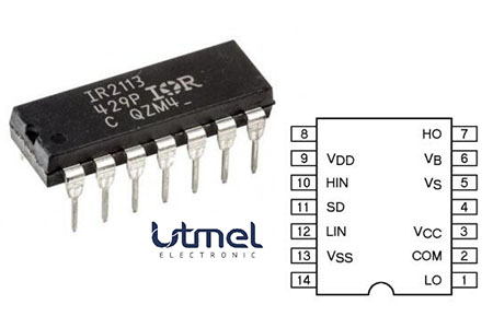 IR2113 High And Low Side Driver: 1.2V, 500V IGBT Driver IC, 14 PDIP and ...