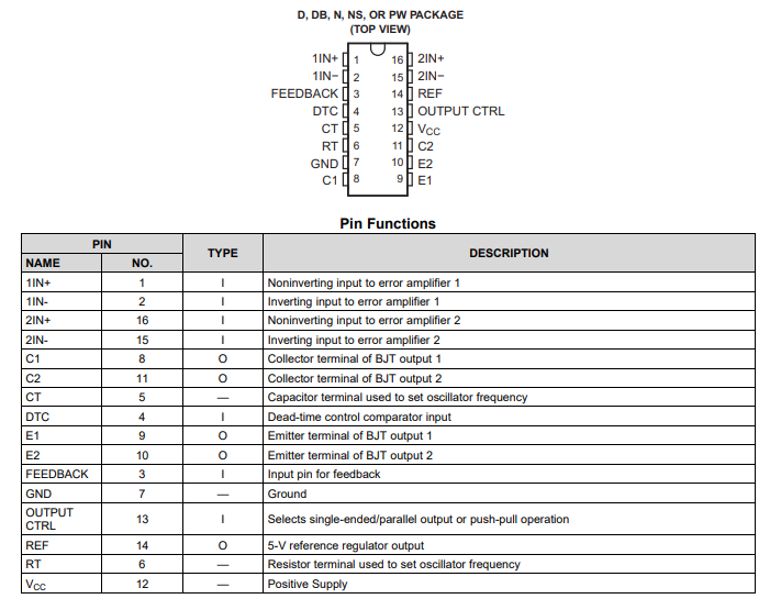 TL494 Control Circuit: Features, Specifications and Applications