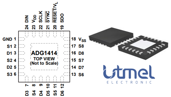 ADG1414 SPST Switches: Pinout, Features and Datasheet