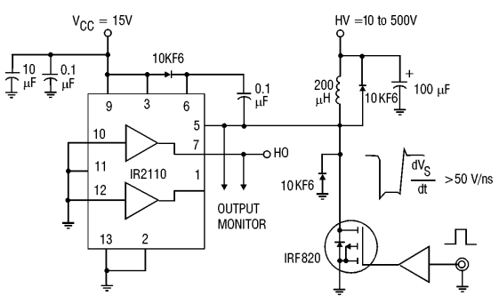 IR2110 Driver IC: Equivalent, Pinout and Test Circuit