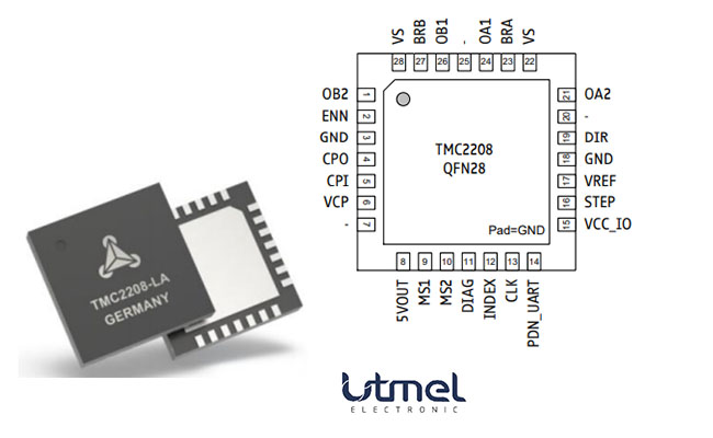 TMC2208 Power Driver: Pinout, Datasheet and Circuit