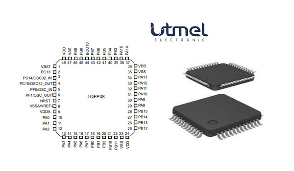 STM32F303CCT6 Microcontroller: 72MHz, 48-LQFP, Pinout and Datasheet