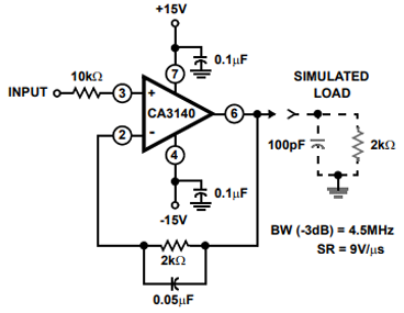 CA3140E Operational Amplifier: Diagram, Pinout, and Datasheet