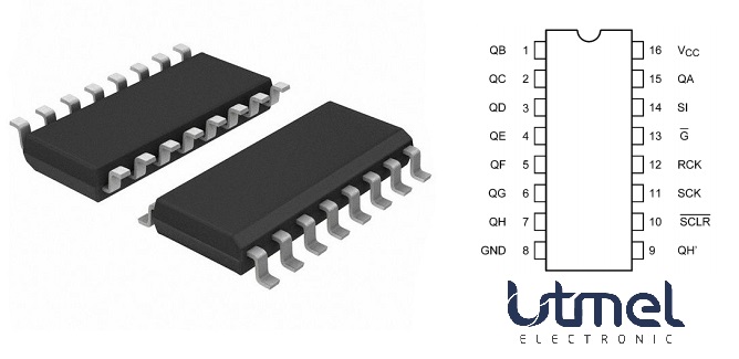 74HC595D Shift Register: Pinout, Datasheet, and System Diagram