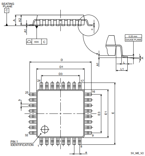 STM32F042K6T6: 48MHz, 32-LQFP, Pinout and Datasheet