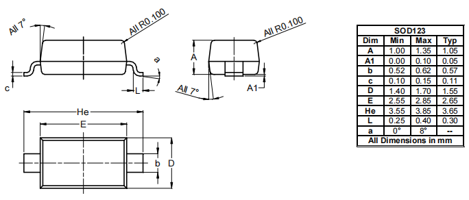 1N4148W-7-F Switching Diode: Features, Pinout, and Datasheet
