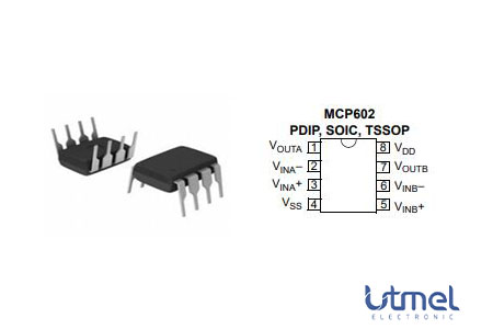 MCP602 Op-amp: Pinout, Datasheet and Test Circuit