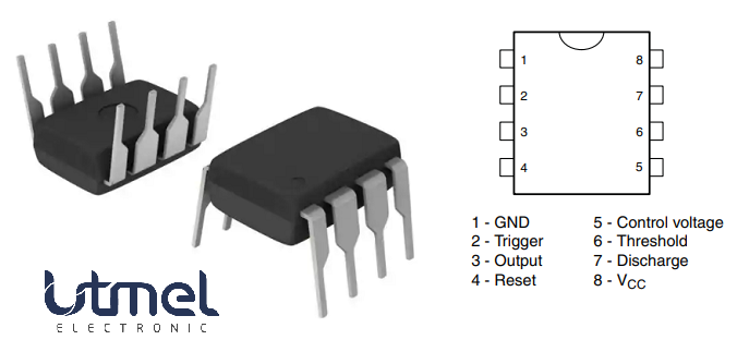 NE555N Timer: Pinout, Datasheet, and Schematic Diagram