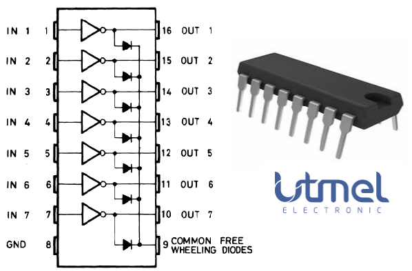 ULQ2003 Darlington Array: Pinout, Features and Datasheet